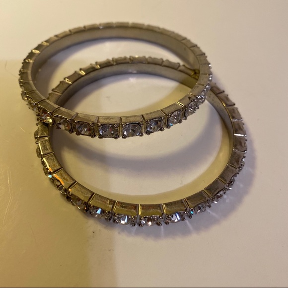 Jewelry | Crystal Statement Bangles Pair Costume | Poshmark